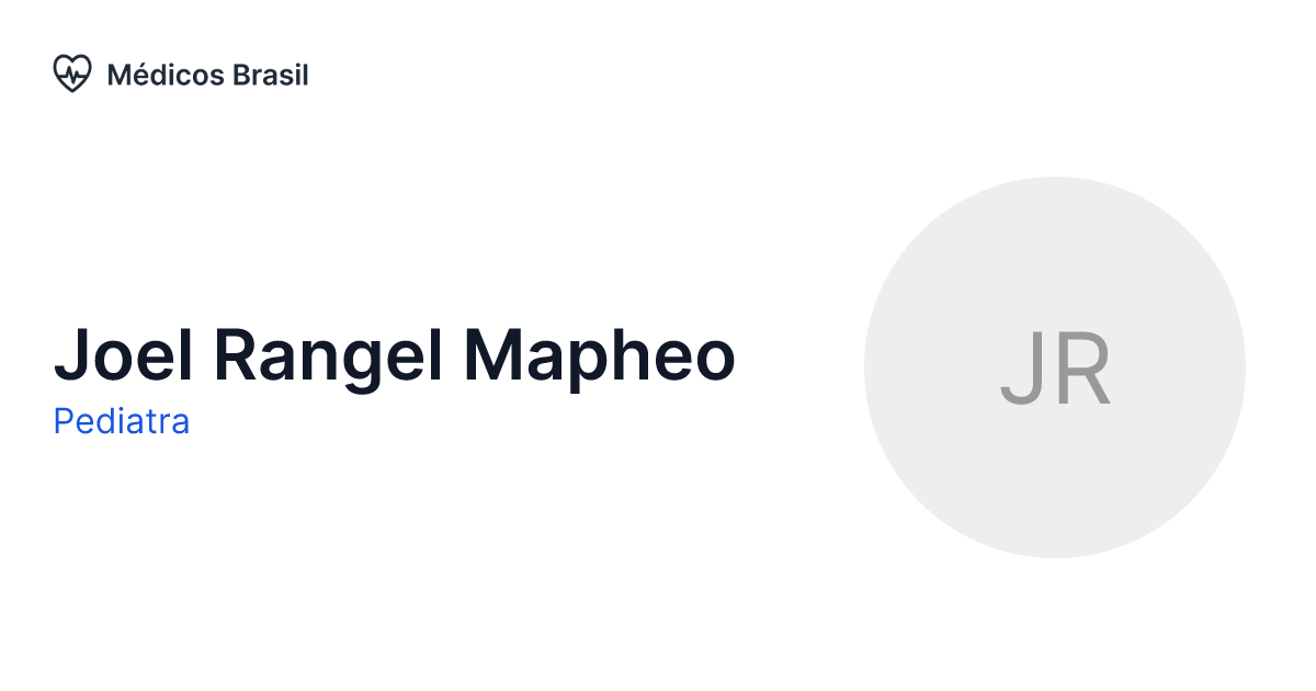 Joel Rangel Mapheo - Pediatra | Médicos Brasil