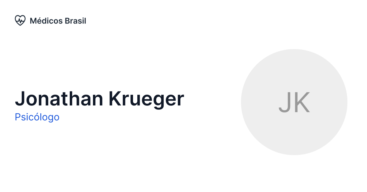 Jonathan Krueger - Psicólogo | Médicos Brasil