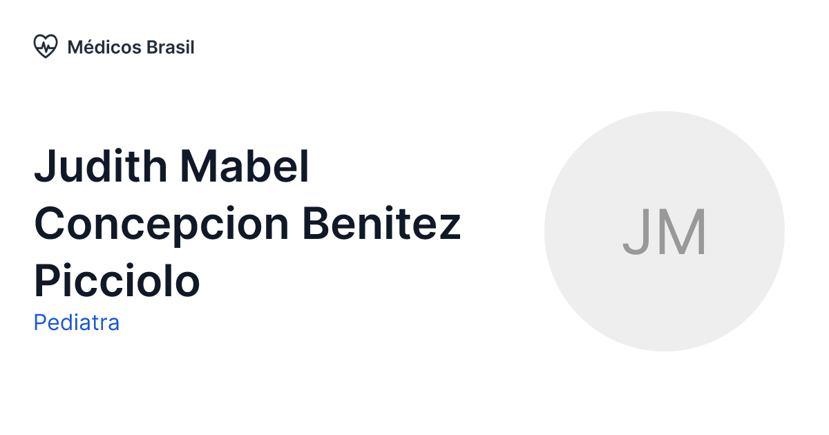 Judith Mabel Concepcion Benitez Picciolo - Pediatra | Médicos Brasil