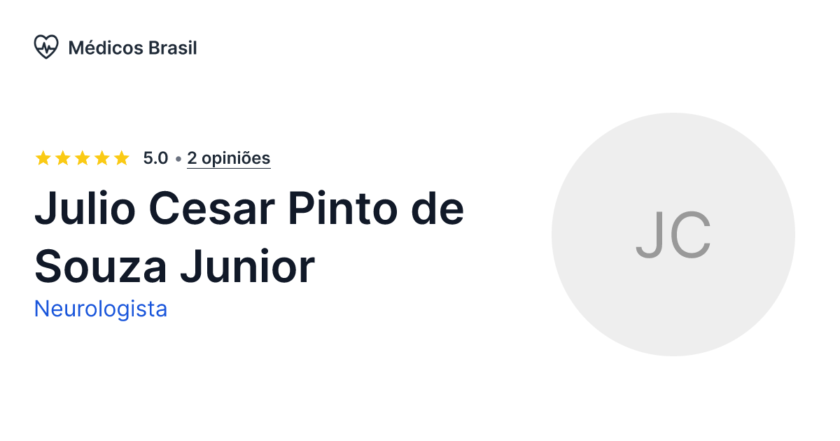 Julio Cesar Pinto de Souza Junior - Neurologista | Médicos Brasil