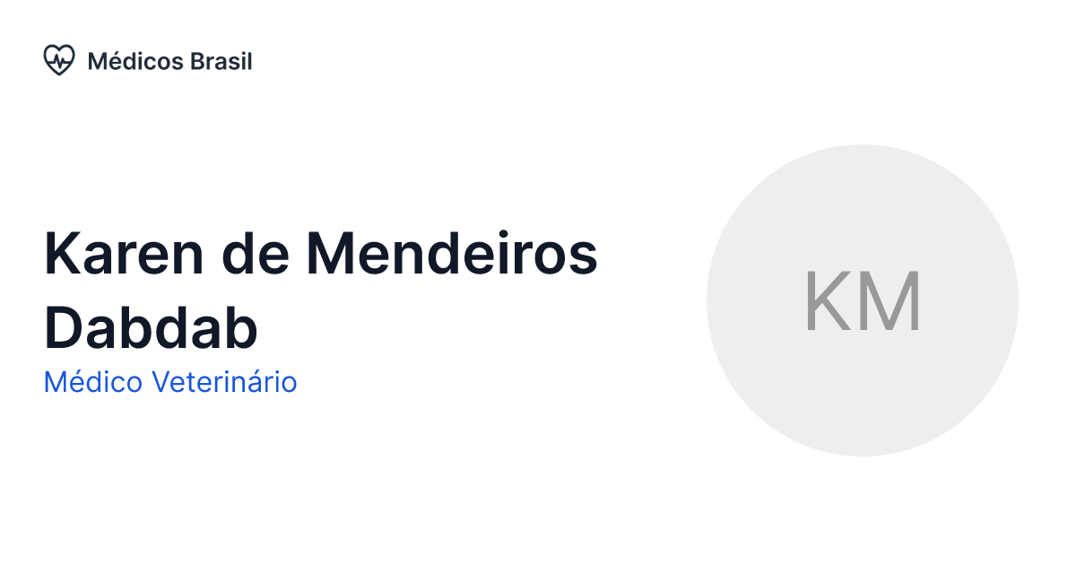 Karen de Mendeiros Dabdab - Médico Veterinário | Médicos Brasil