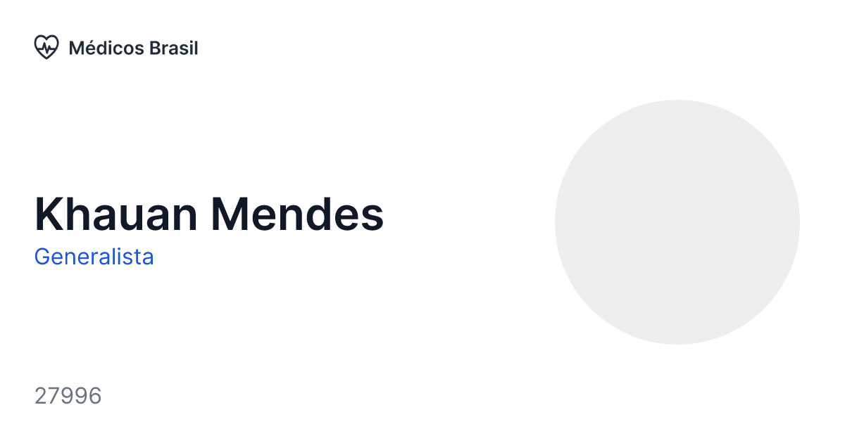 Khauan Mendes - Generalista | Médicos Brasil
