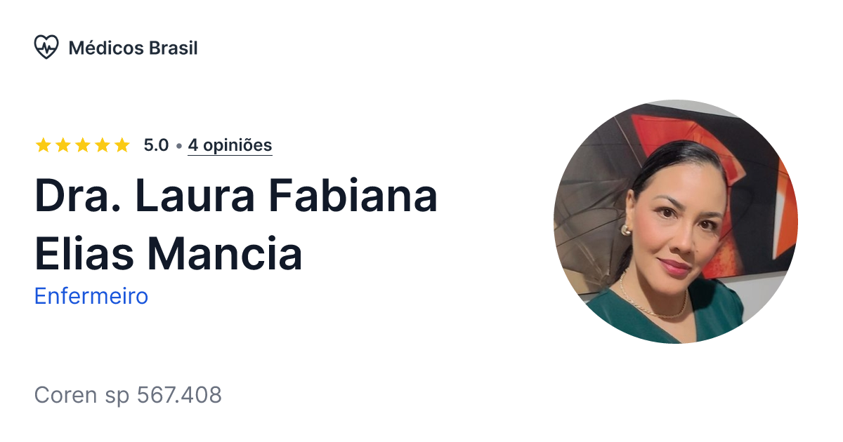 Dra. Laura Fabiana Elias Mancia - Enfermeiro | Médicos Brasil