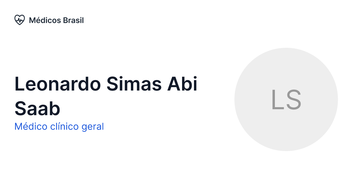 Leonardo Simas Abi Saab - Médico clínico geral | Médicos Brasil