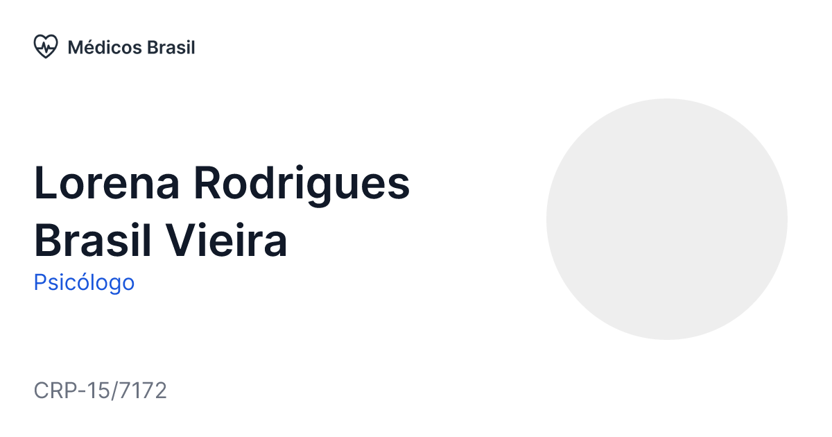 Lorena Rodrigues Brasil Vieira - Psicólogo | Médicos Brasil