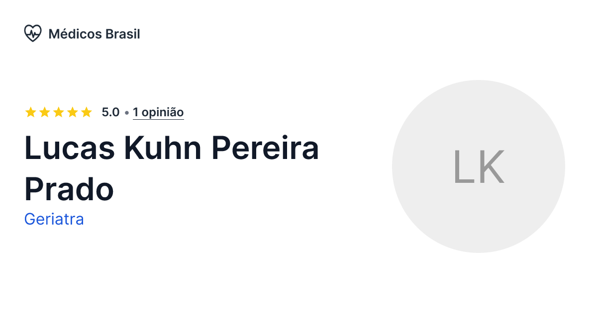 Lucas Kuhn Pereira Prado - Geriatra | Médicos Brasil