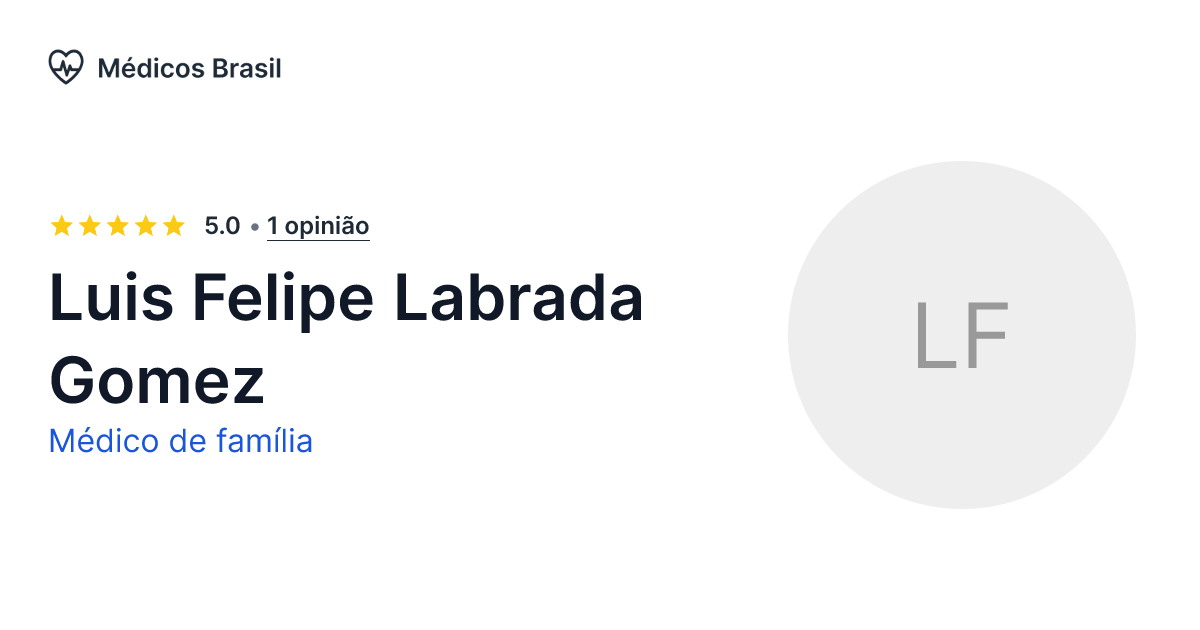 Luis Felipe Labrada Gomez - Médico de família | Médicos Brasil