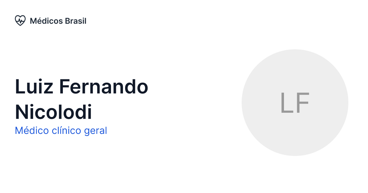 Luiz Fernando Nicolodi - Médico clínico geral | Médicos Brasil