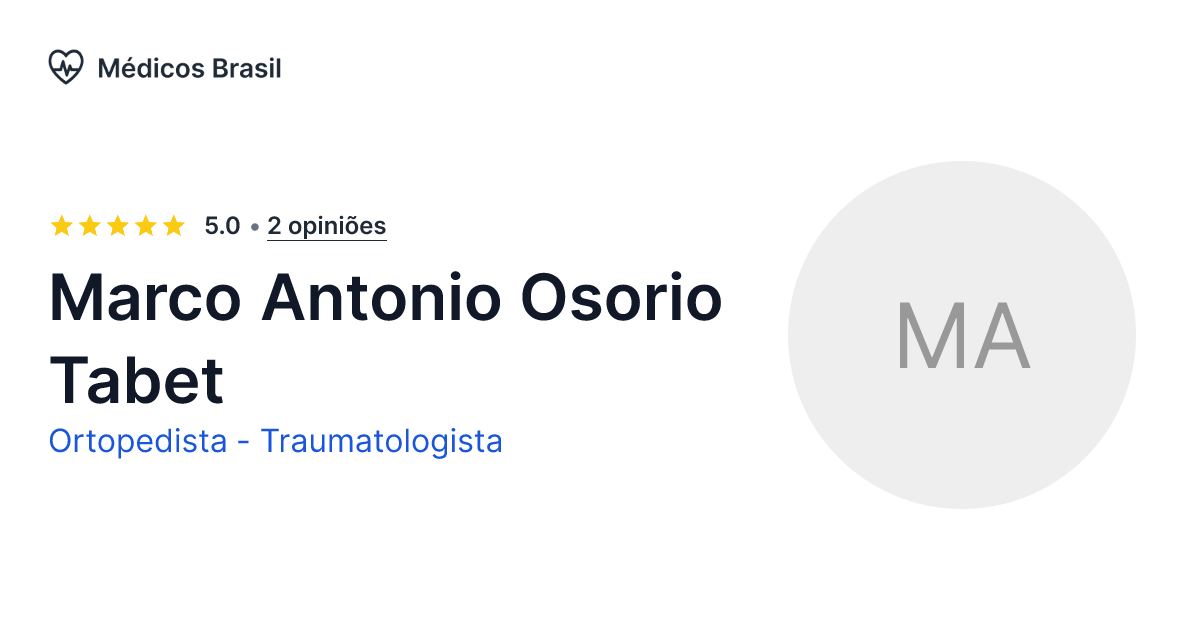 Marco Antonio Osorio Tabet - Ortopedista - Traumatologista | Médicos Brasil