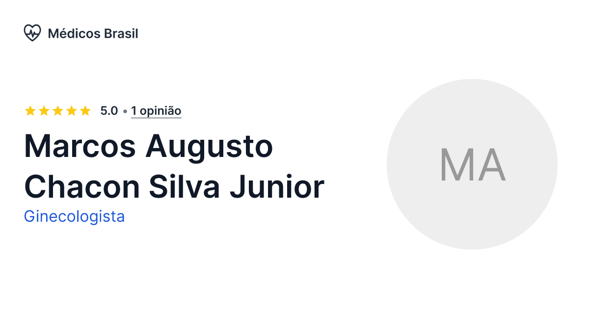 Marcos Augusto Chacon Silva Junior - Ginecologista | Médicos Brasil