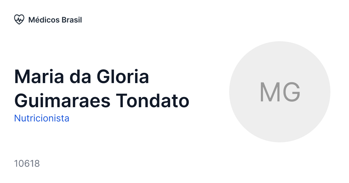 Maria da Gloria Guimaraes Tondato - Nutricionista | Médicos Brasil