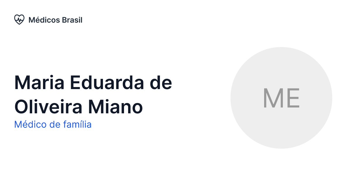 Maria Eduarda de Oliveira Miano - Médico de família | Médicos Brasil