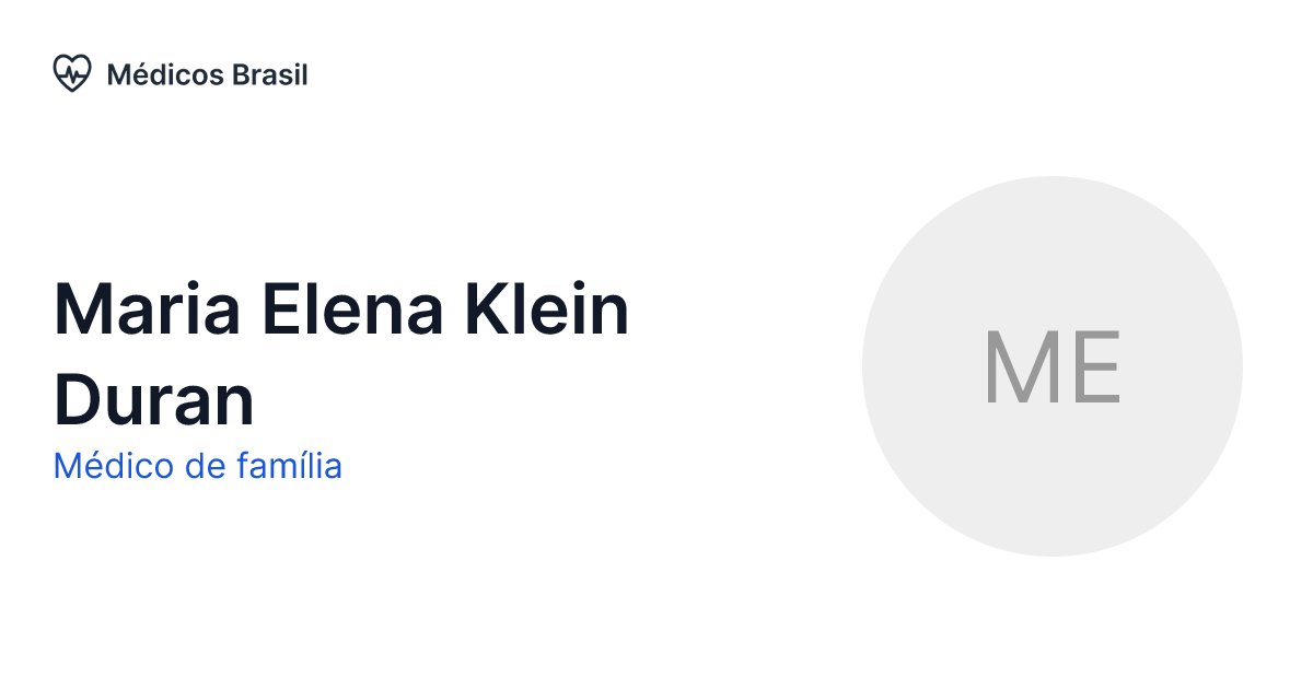 Maria Elena Klein Duran - Médico de família | Médicos Brasil
