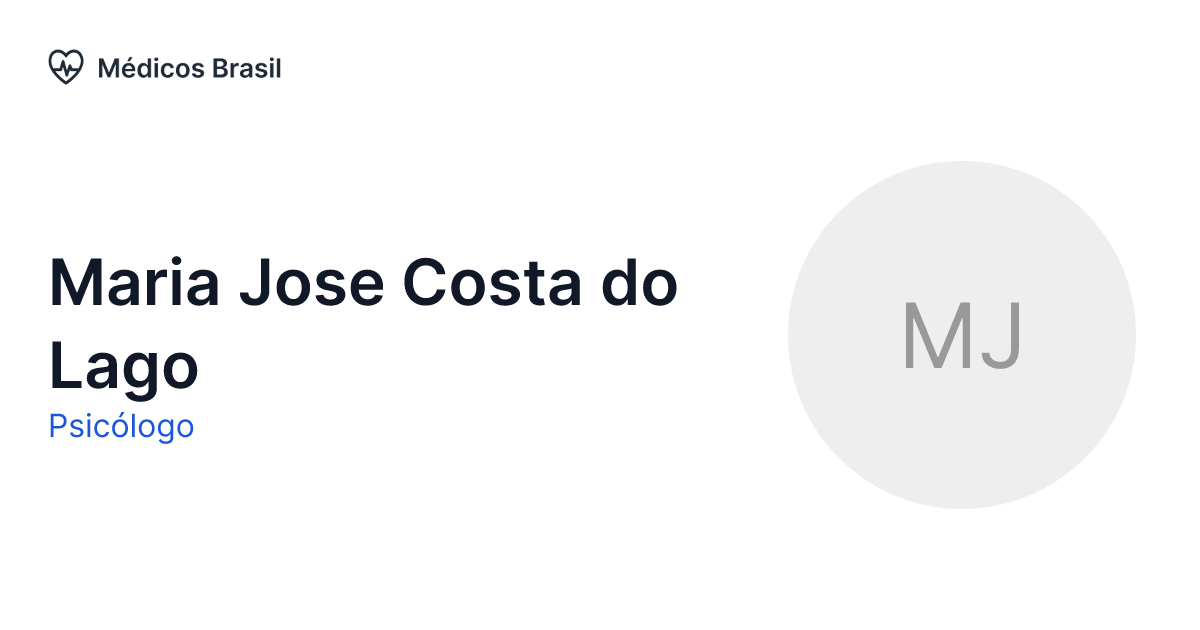 Maria Jose Costa do Lago - Psicólogo | Médicos Brasil