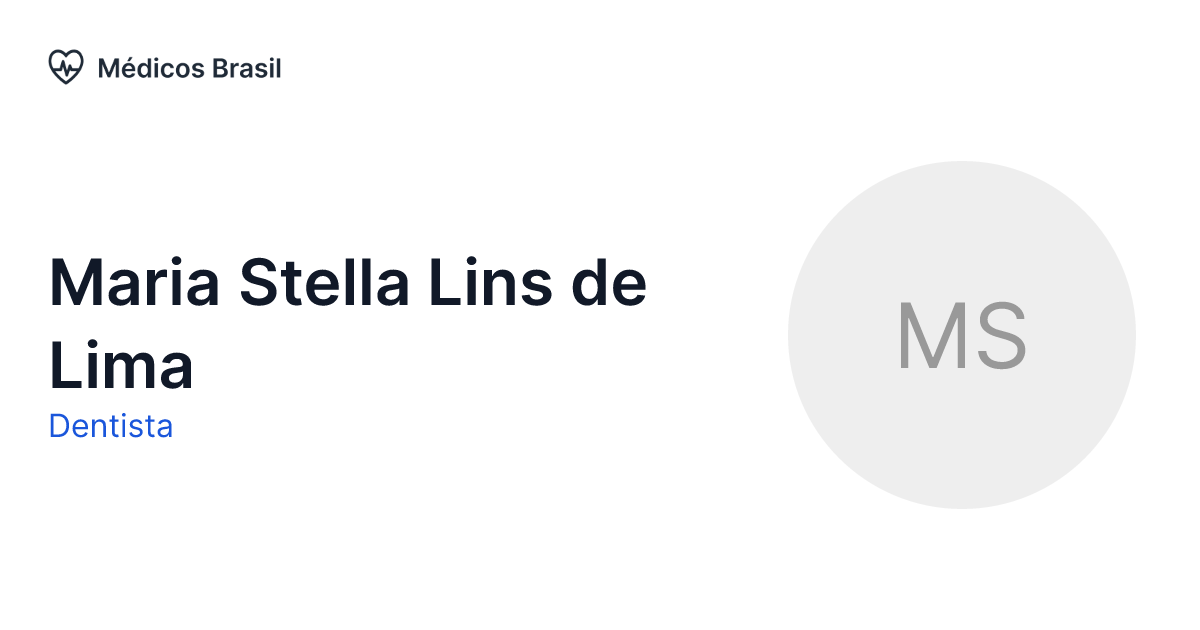 Maria Stella Lins de Lima - Dentista | Médicos Brasil