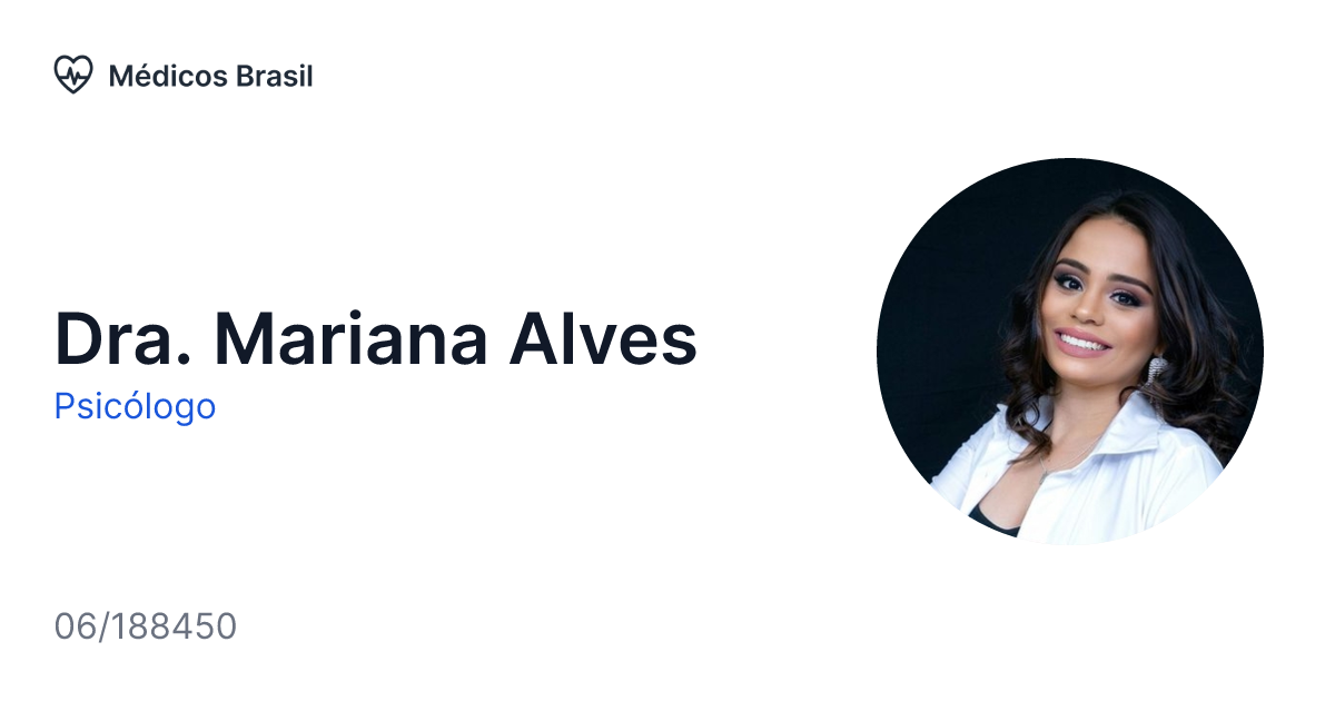 Dra. Mariana Alves - Psicólogo | Médicos Brasil