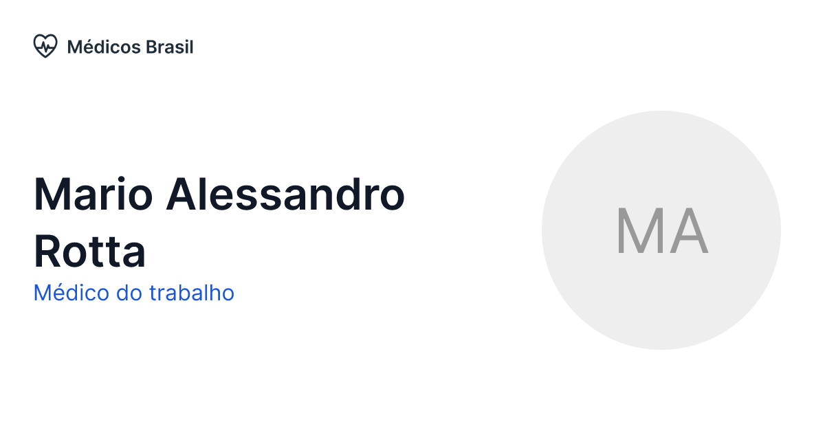 Mario Alessandro Rotta - Médico do trabalho | Médicos Brasil