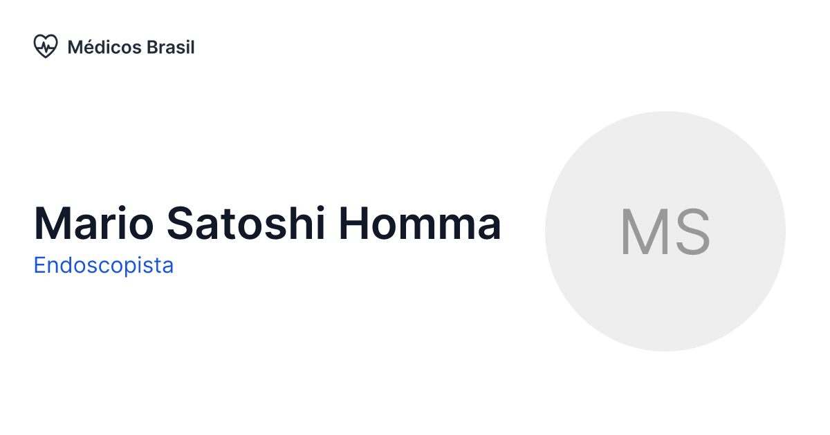 Mario Satoshi Homma - Endoscopista | Médicos Brasil