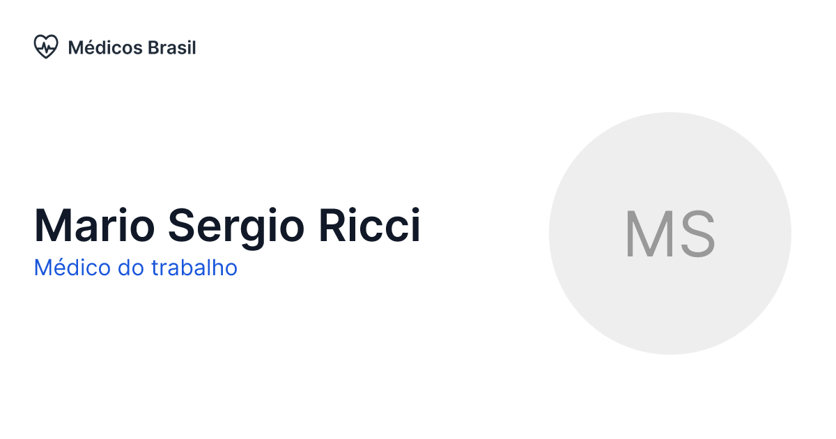 Mario Sergio Ricci - Médico do trabalho | Médicos Brasil