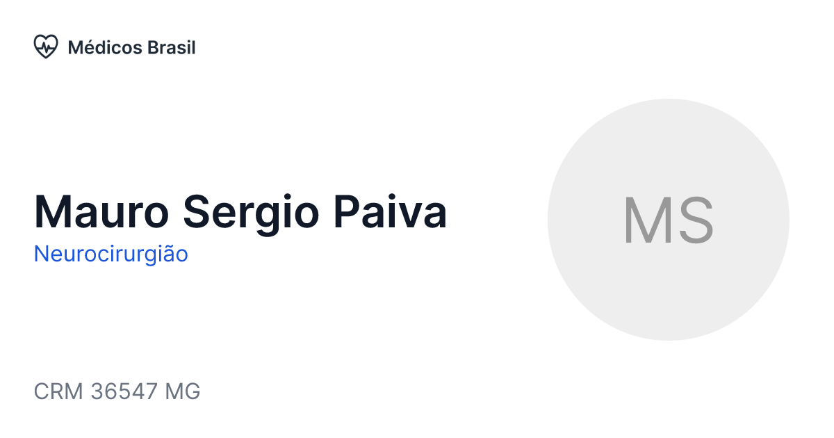 Mauro Sergio Paiva - Neurocirurgião | Médicos Brasil