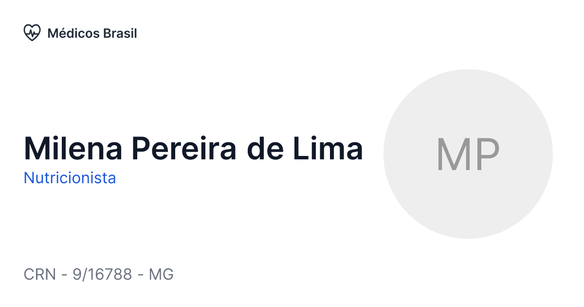 Milena Pereira de Lima - Nutricionista | Médicos Brasil