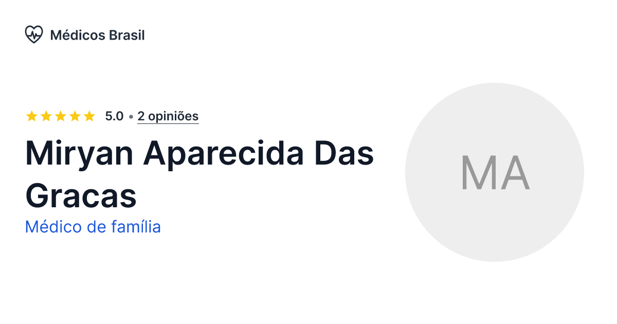 Miryan Aparecida Das Gracas - Médico de família | Médicos Brasil