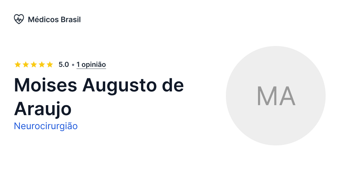 Moises Augusto de Araujo - Neurocirurgião | Médicos Brasil