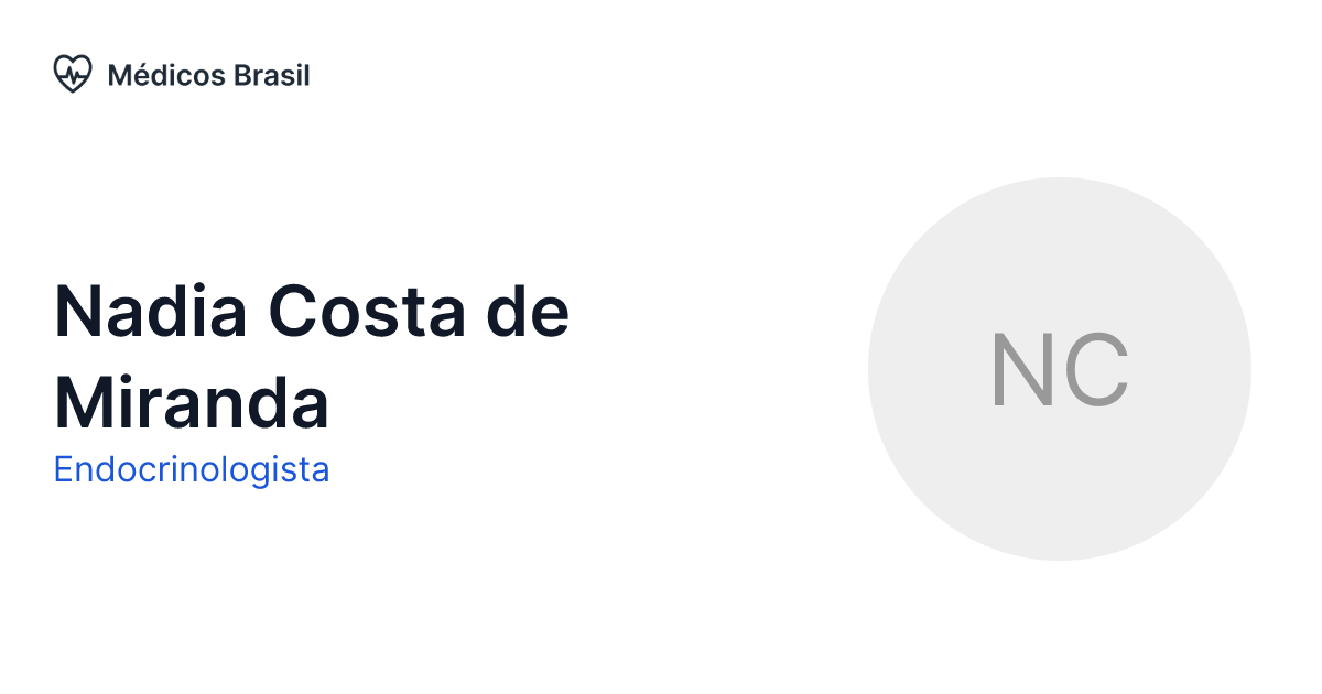 Nadia Costa de Miranda - Endocrinologista | Médicos Brasil