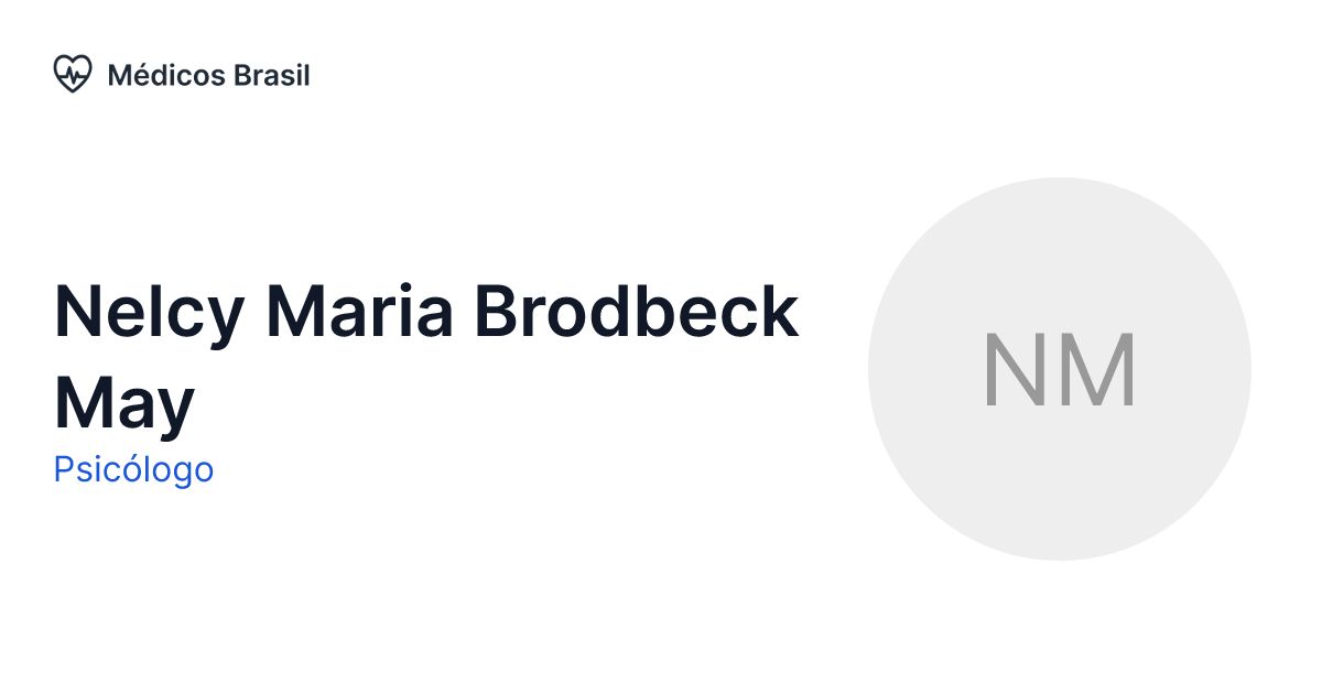 Nelcy Maria Brodbeck May - Psicólogo | Médicos Brasil