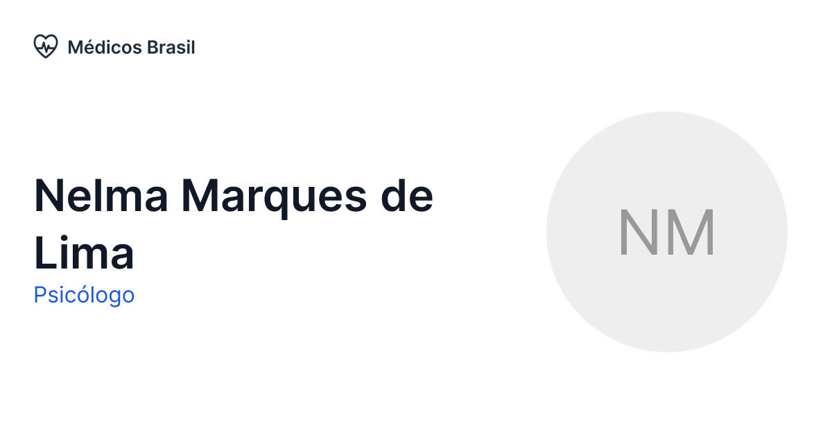 Nelma Marques de Lima - Psicólogo | Médicos Brasil