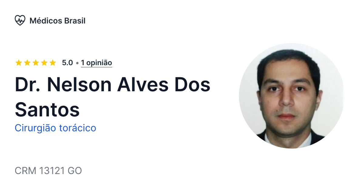 Dr. Nelson Alves Dos Santos - Cirurgião torácico | Médicos Brasil