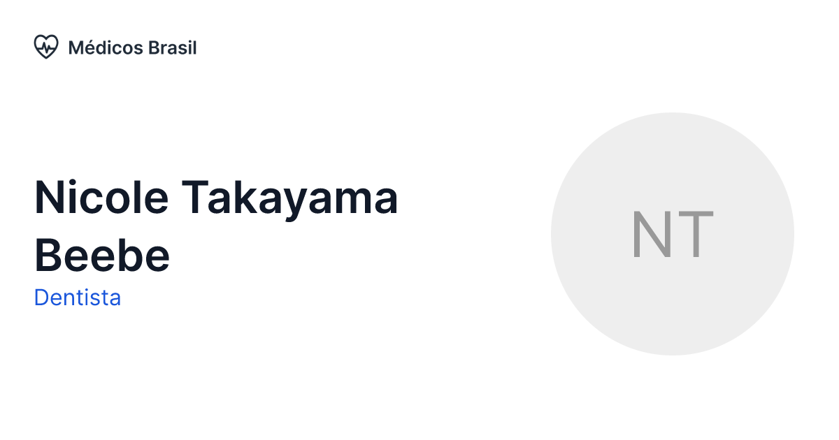 Nicole Takayama Beebe - Dentista | Médicos Brasil