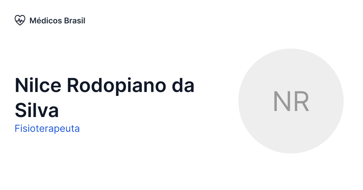 Nilce Rodopiano da Silva - Fisioterapeuta | Médicos Brasil