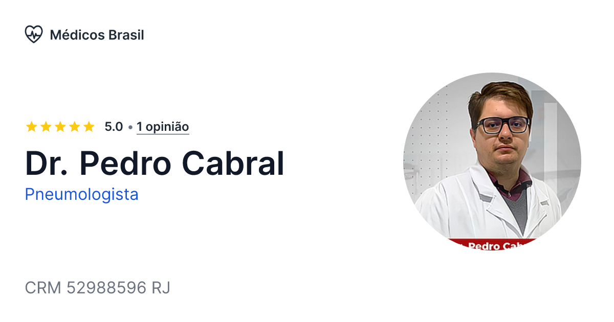 Dr. Pedro Cabral - Pneumologista | Médicos Brasil