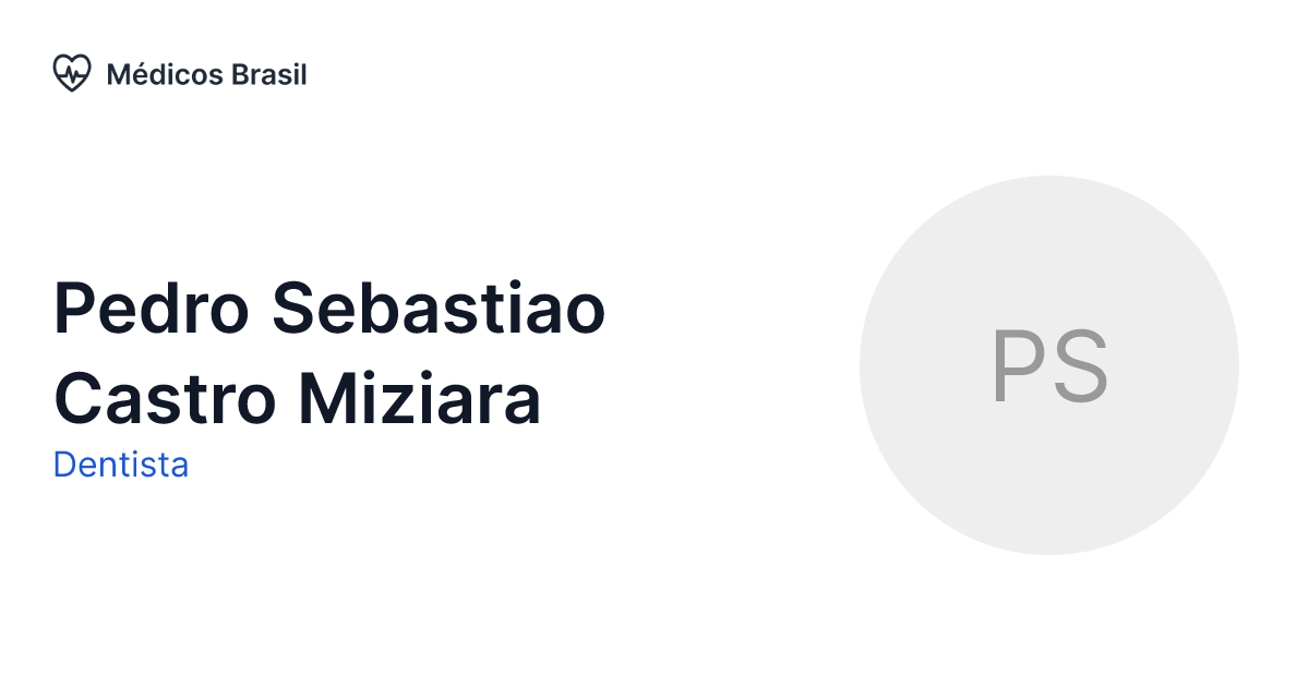 Pedro Sebastiao Castro Miziara - Dentista | Médicos Brasil