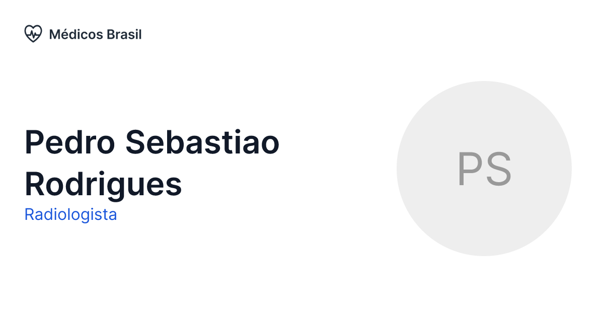 Pedro Sebastiao Rodrigues - Radiologista | Médicos Brasil