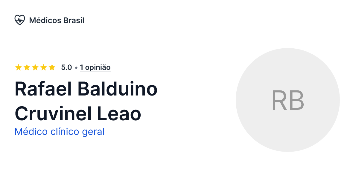 Rafael Balduino Cruvinel Leao - Médico clínico geral | Médicos Brasil