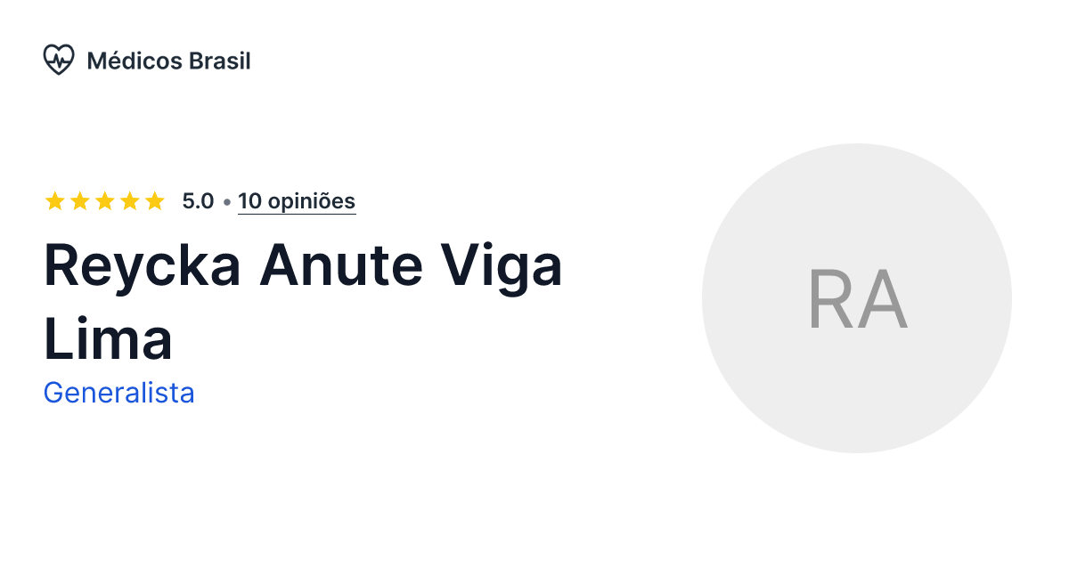 Reycka Anute Viga Lima - Generalista | Médicos Brasil
