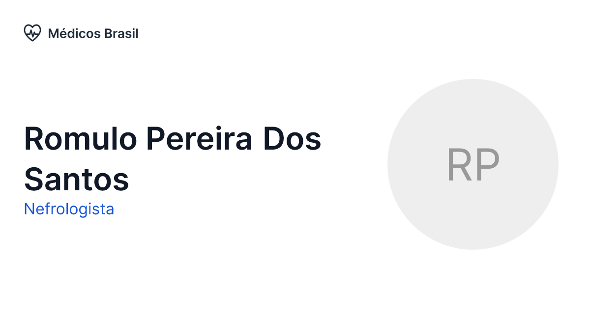 Romulo Pereira Dos Santos - Nefrologista | Médicos Brasil