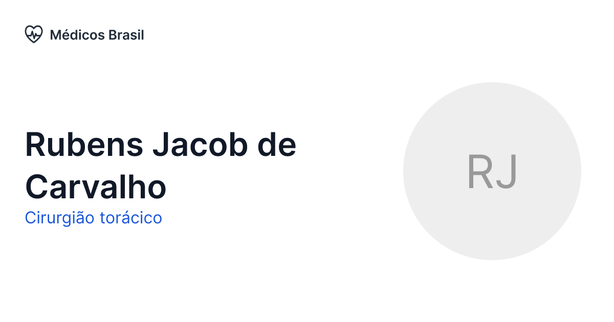 Rubens Jacob de Carvalho - Cirurgião torácico | Médicos Brasil