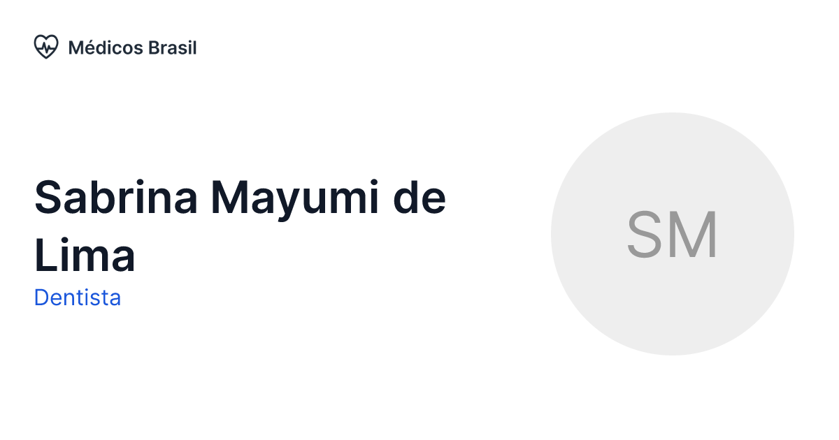 Sabrina Mayumi de Lima - Dentista | Médicos Brasil