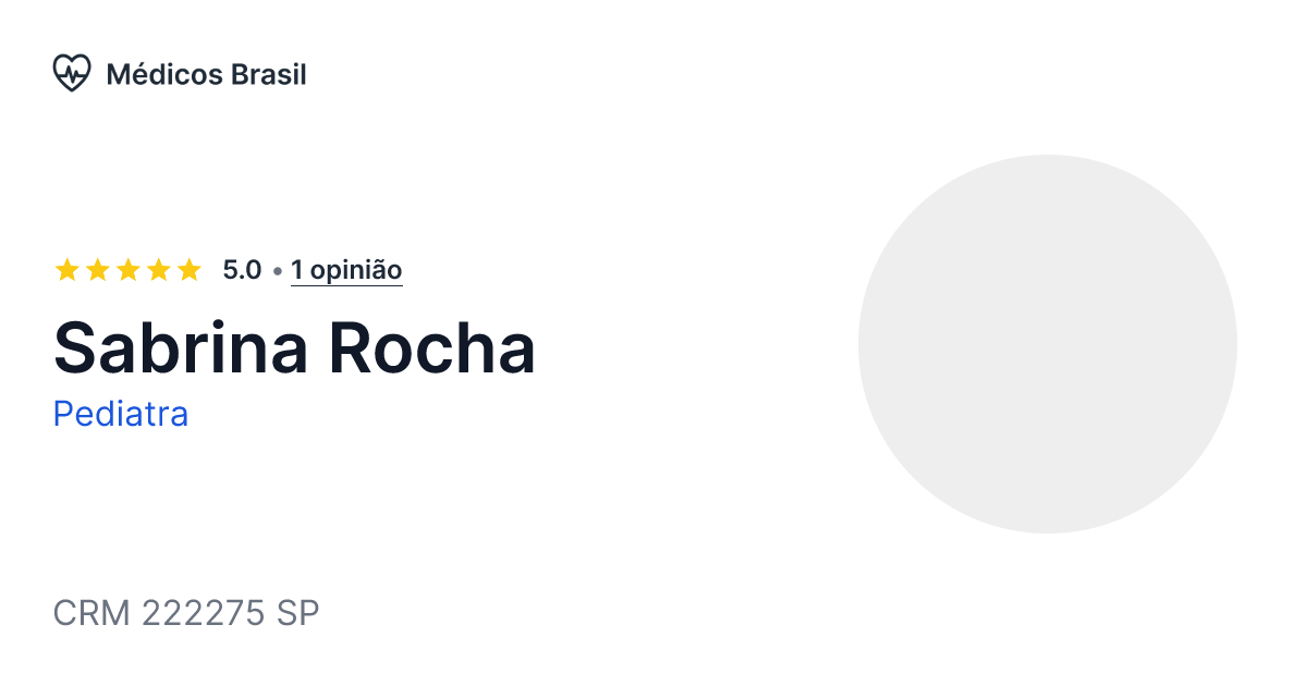 Sabrina Rocha - Pediatra | Médicos Brasil