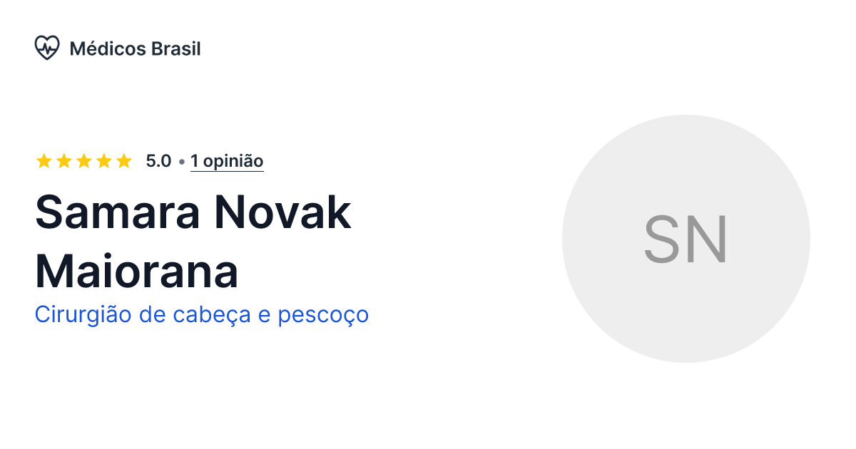 Samara Novak Maiorana - Cirurgião de cabeça e pescoço | Médicos Brasil