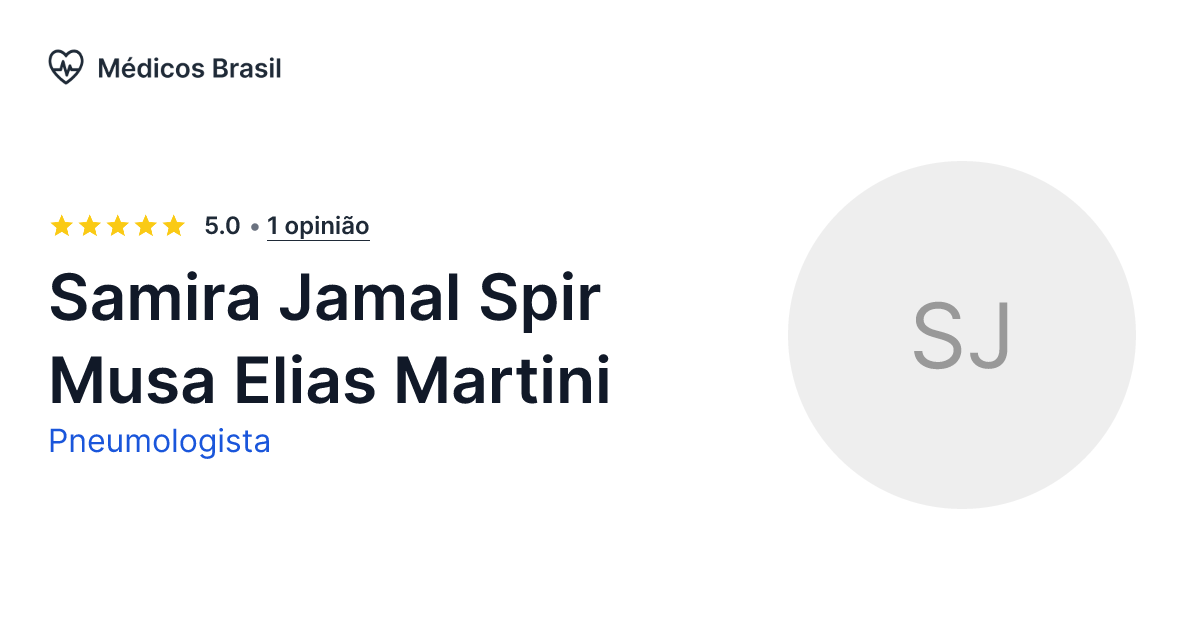 Samira Jamal Spir Musa Elias Martini - Pneumologista | Médicos Brasil