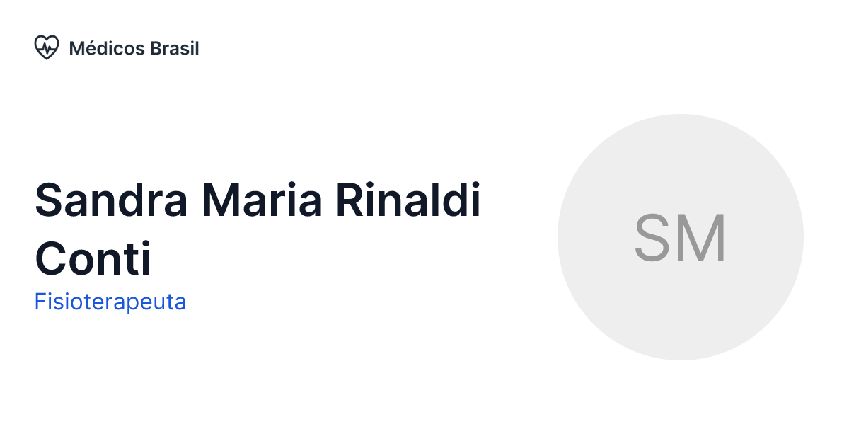 Sandra Maria Rinaldi Conti - Fisioterapeuta | Médicos Brasil