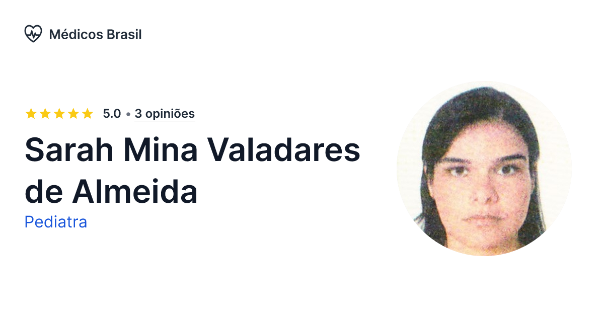 Sarah Mina Valadares de Almeida - Pediatra | Médicos Brasil