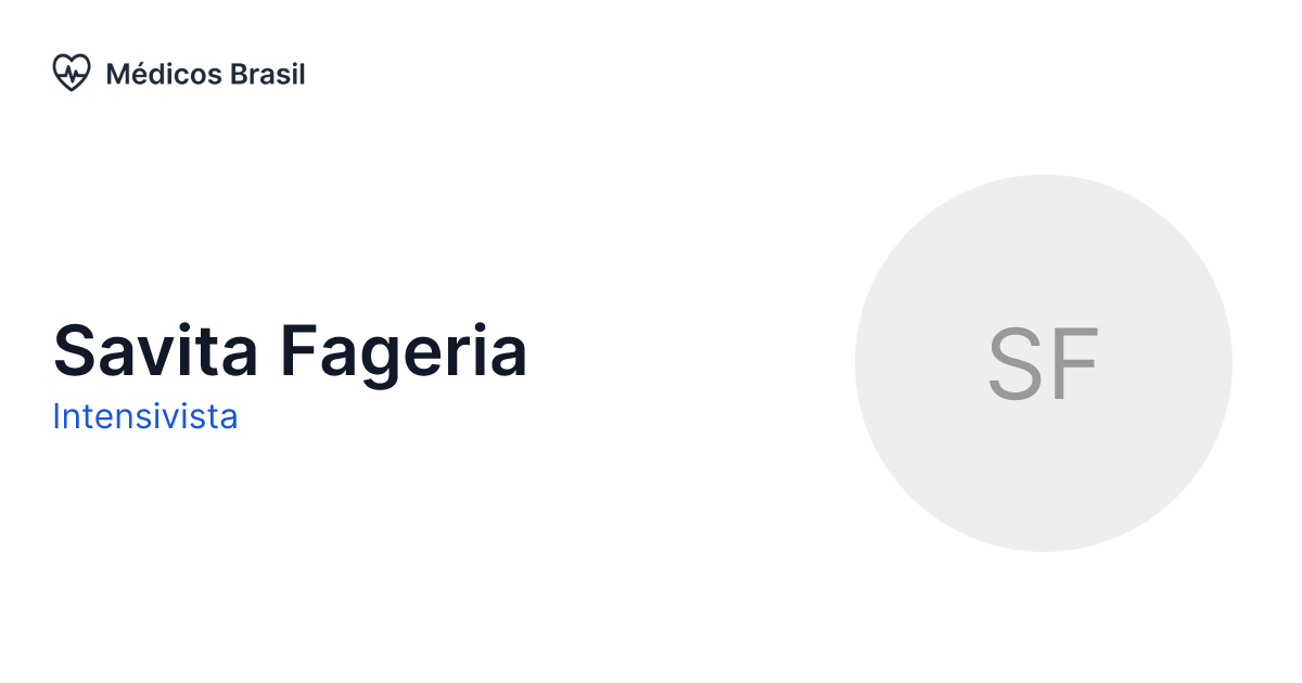 Savita Fageria - Intensivista | Médicos Brasil