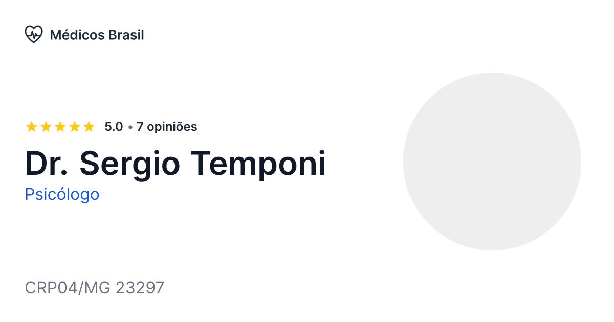 Dr. Sergio Temponi - Psicólogo | Médicos Brasil