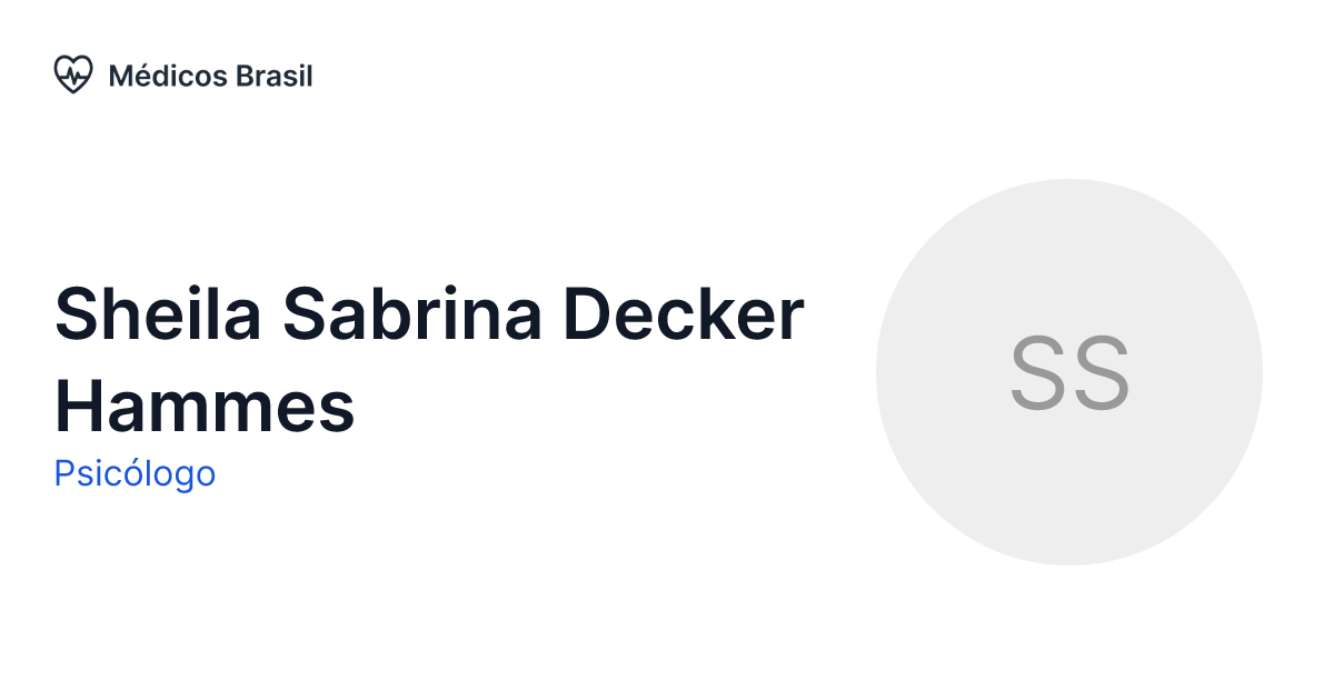Sheila Sabrina Decker Hammes - Psicólogo | Médicos Brasil
