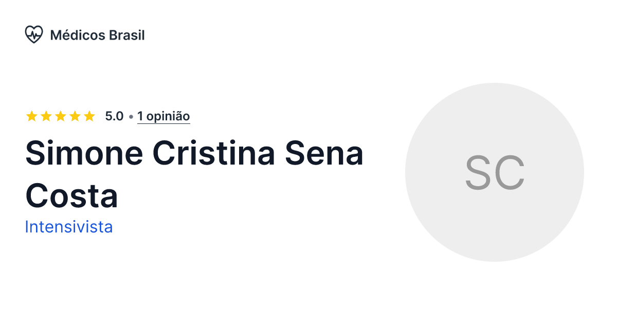 Simone Cristina Sena Costa - Intensivista | Médicos Brasil